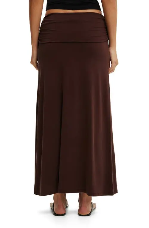 COTTON ON Maxi Skirt With Elasticated Waist - Dark Oak