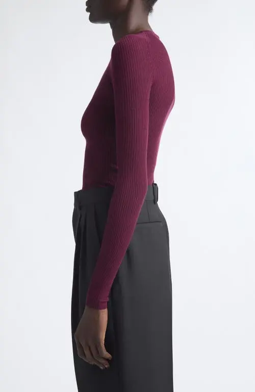 JIL SANDER Lightweight Wool Crewneck Sweater - Cherry