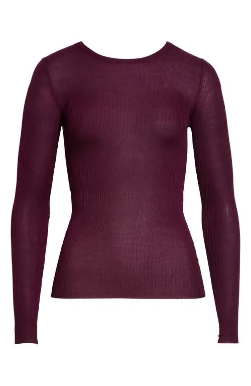 JIL SANDER Lightweight Wool Crewneck Sweater - Cherry