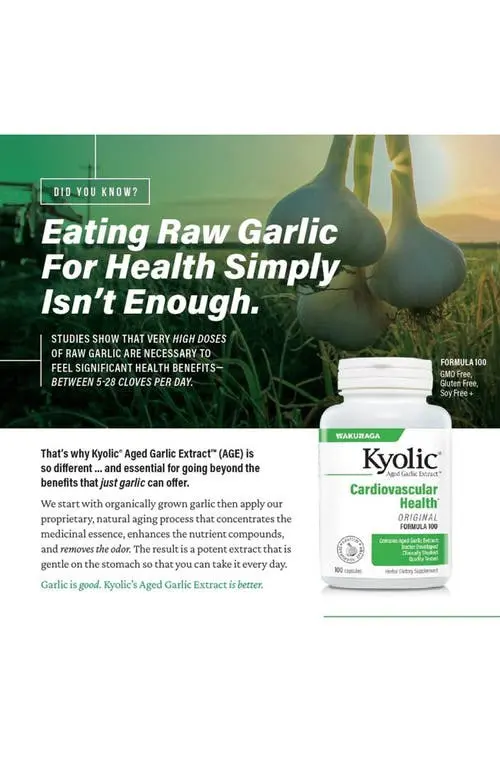 KYOLIC Aged Garlic Extract Formula 300, Cardiovascular Health, Vegan