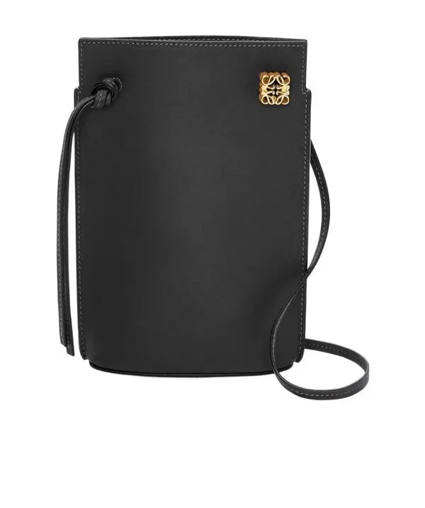 Loewe Dice Logo Plaque Pocket Bag - Black