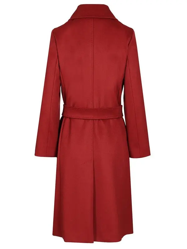 Max Mara Belted Collared Coat - Ruby Colour