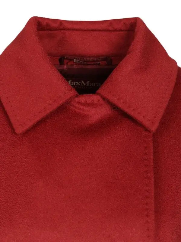 Max Mara Belted Collared Coat - Ruby Colour