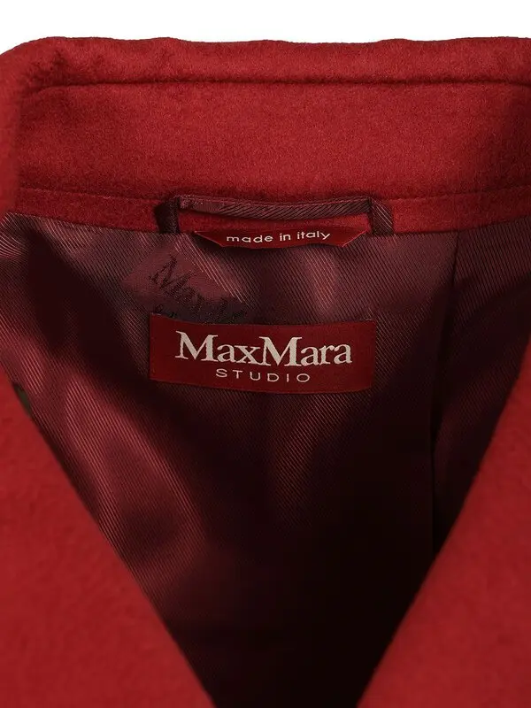 Max Mara Belted Collared Coat - Ruby Colour