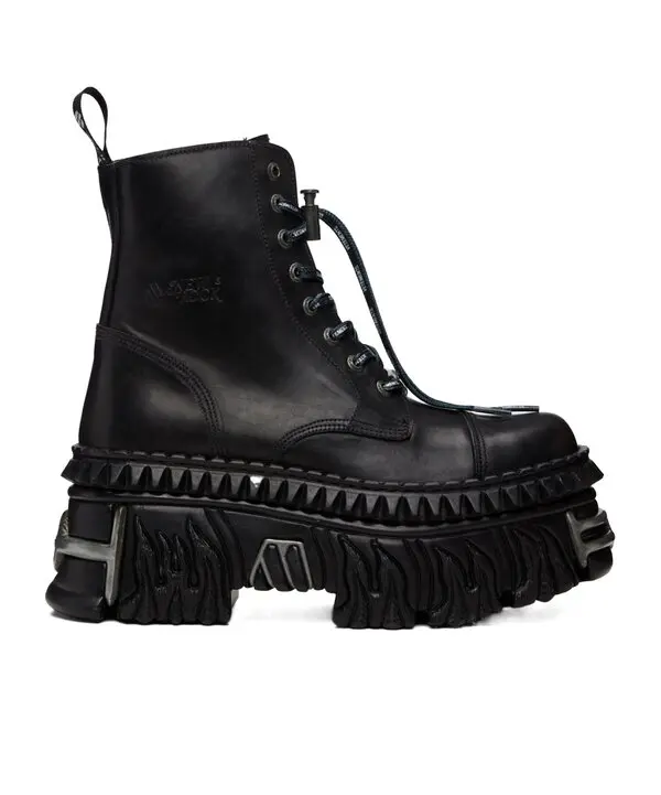 Vetements X New Rock Collaboration Combat Lace-up Ankle Boots