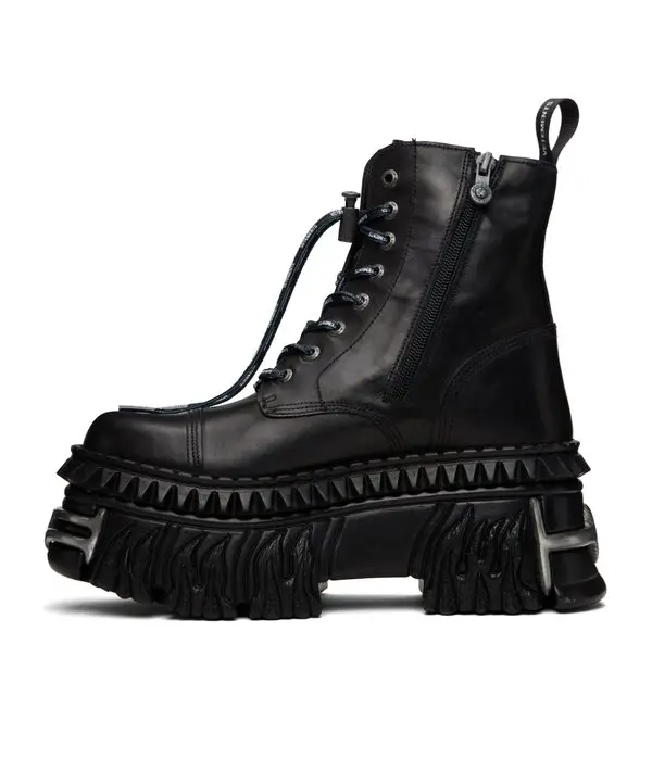 Vetements X New Rock Collaboration Combat Lace-up Ankle Boots