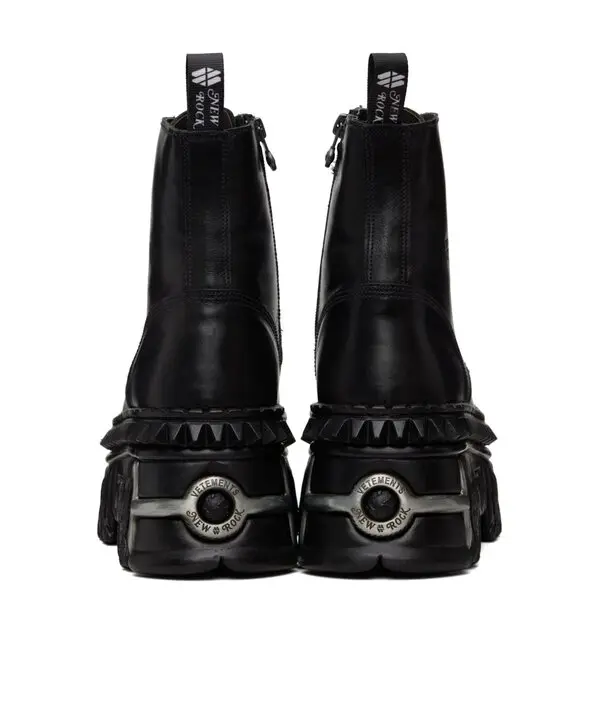 Vetements X New Rock Collaboration Combat Lace-up Ankle Boots