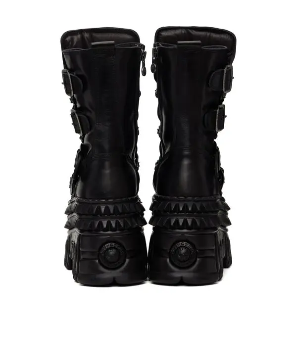 Vetements X New Rock Collaboration Lace-up Mid-calf Boots