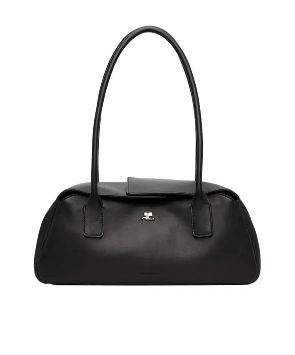 COURREGES Courrèges Strip Shoulder Bag - Black