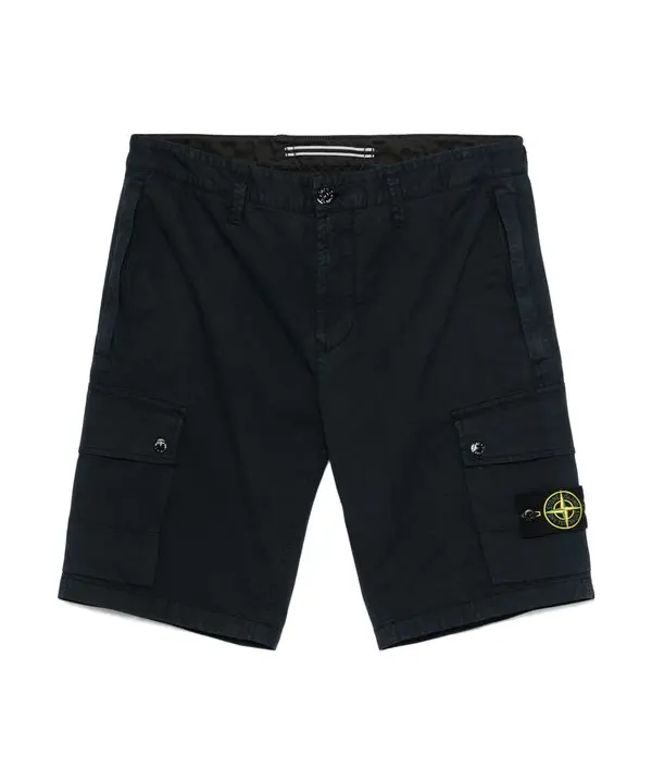 Stone Island Compass Patch Cargo Shorts - Blue