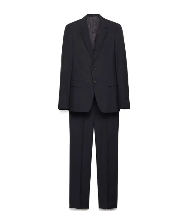 Prada Single Breasted Wool And Mohair Suit - Navy