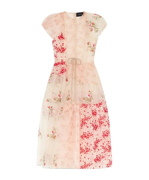 Simone Rocha Pink Floral Tulle Dress - Nude