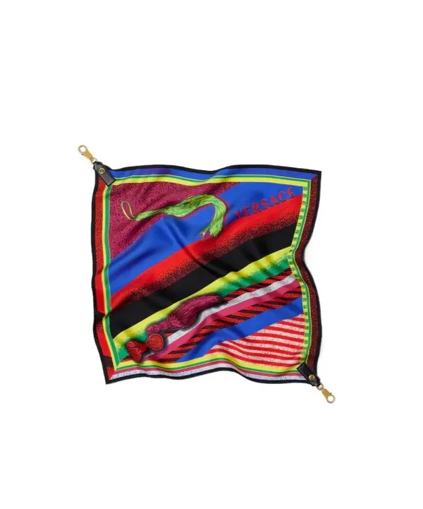 Versace Printed Silk Scarf Charm 55 Cm