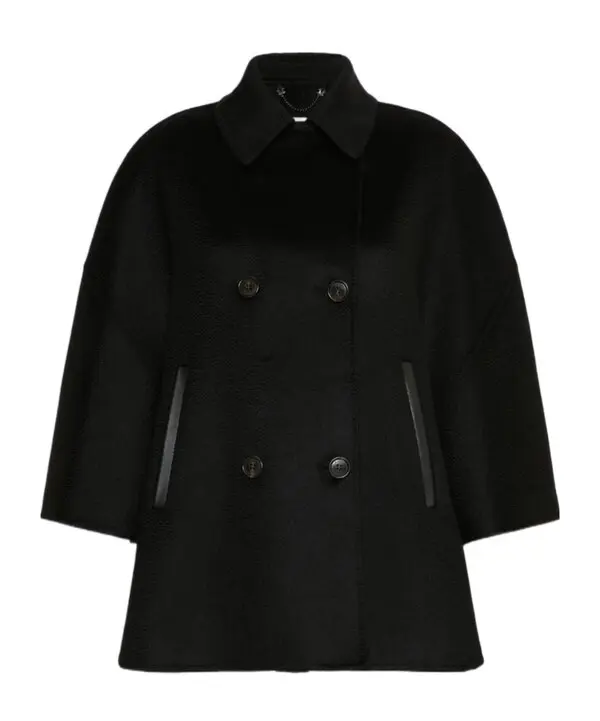 Max Mara Double Breasted Cape - Black