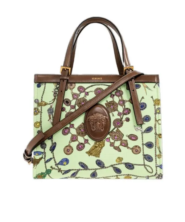 Versace Rivière Printed Canvas Tote