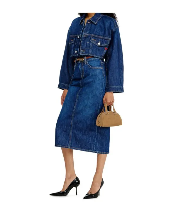 DIESEL® Cropped Oversized Denim Jacket