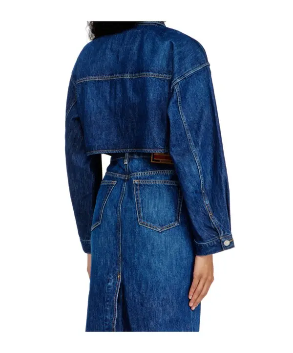 DIESEL® Cropped Oversized Denim Jacket