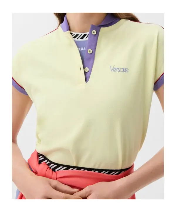 Versace Embroidered-logo Cotton Piqué Polo