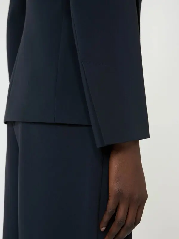 Max Mara Long-sleeve Jacket With Tie Detail - Midnight Blue