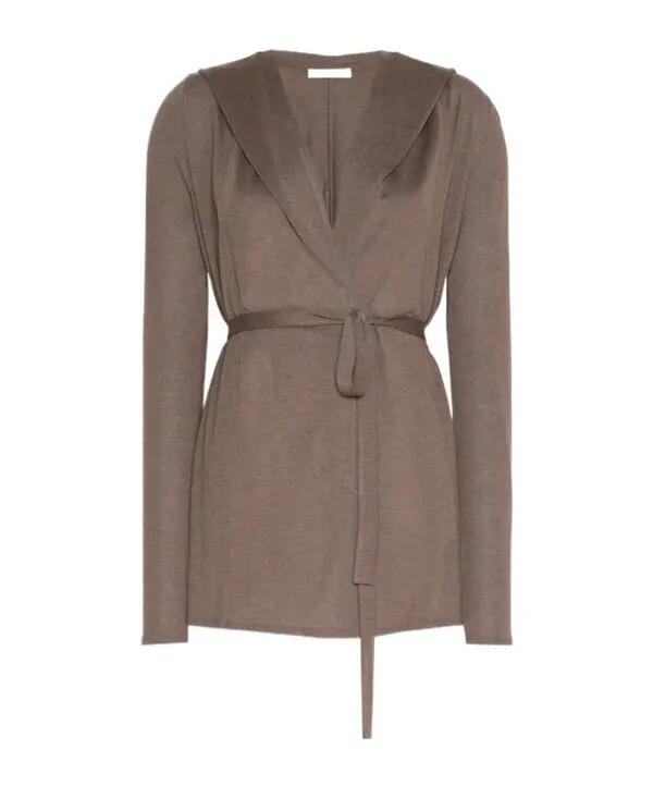 Max Mara Long Sleeve Hooded Cardigan With Belt