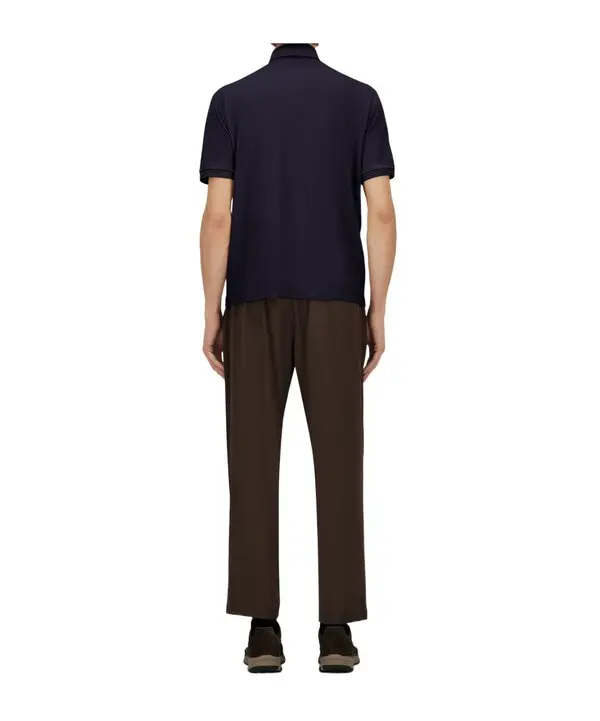 Herno Resort Polo Shirt In Wool Jersey With A Shiny Finish - Black