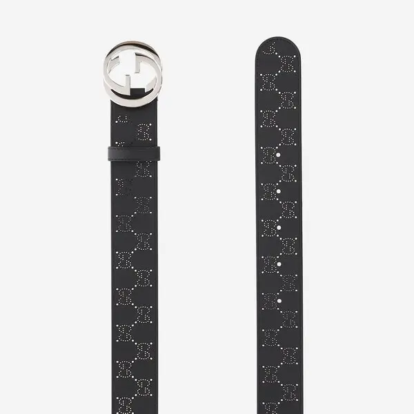 Gucci Leather Belt With Metal Clasp