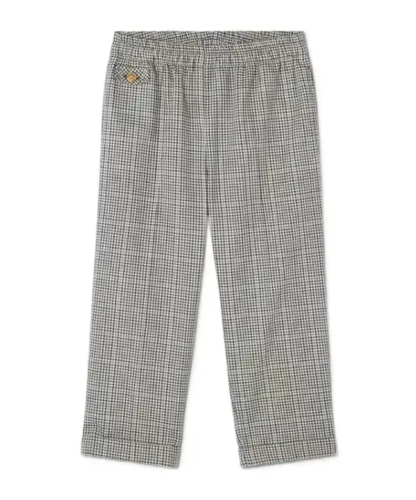 Versace Baby Micro-check Cotton-poplin Pants - Gray