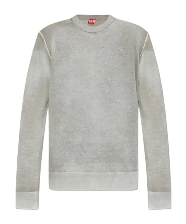 DIESEL® Logo-embroidered Cotton Jumper - Gray