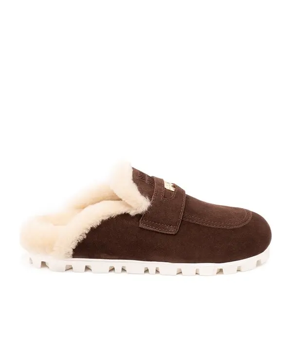 Miu Miu Logo Plaque Mules - No