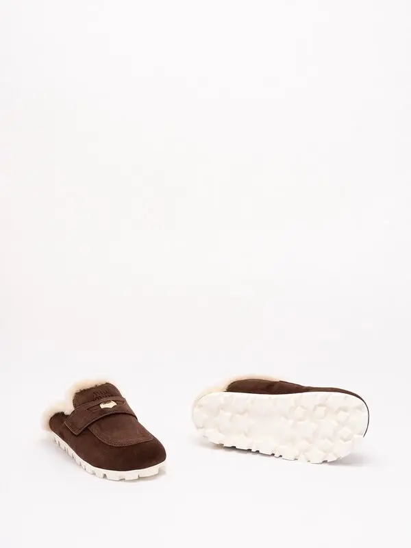 Miu Miu Logo Plaque Mules - No