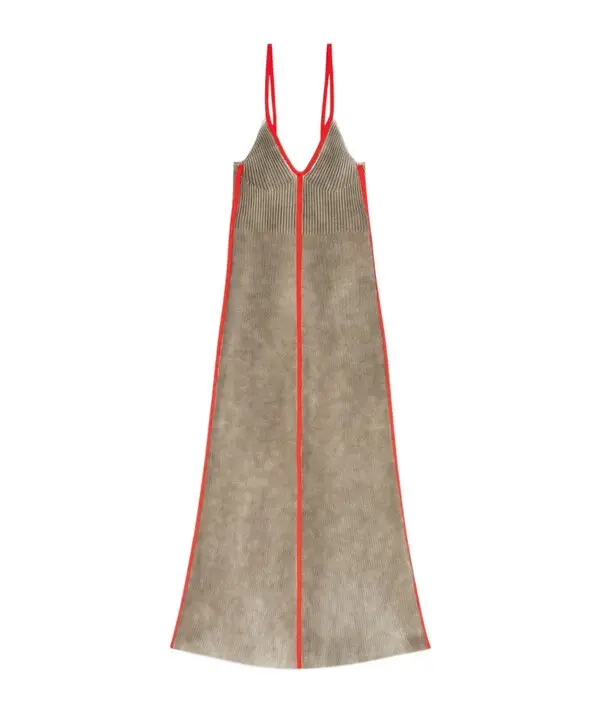 DIESEL® Rib-knitted Cami Midi Dress - Red/brown