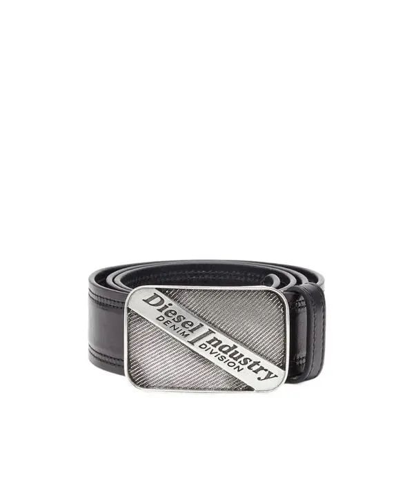 DIESEL® Rectangular-buckle Belt - Black