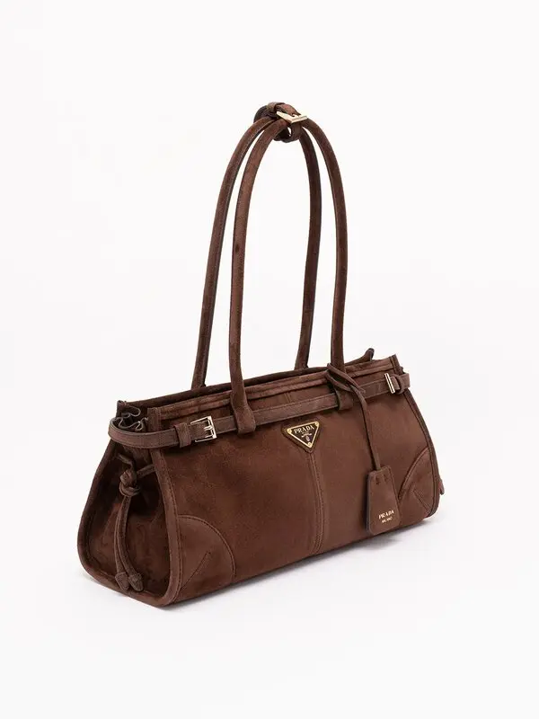 Prada Bonnie Medium Handbag - Dark Brown