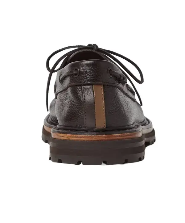 Fendi Pequin Leather Lace-up Shoes