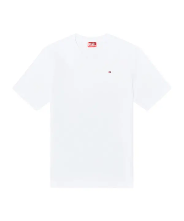 DIESEL® V-neck T-shirt With Micro Logo Embroidery