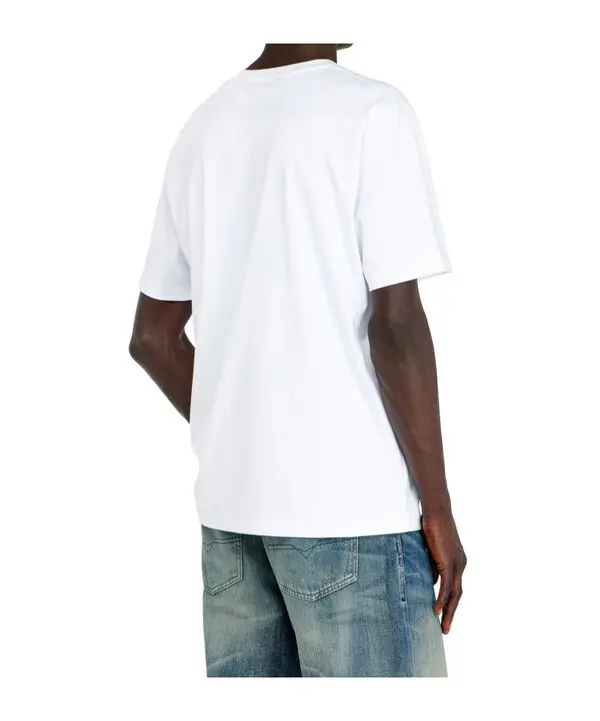 DIESEL® V-neck T-shirt With Micro Logo Embroidery