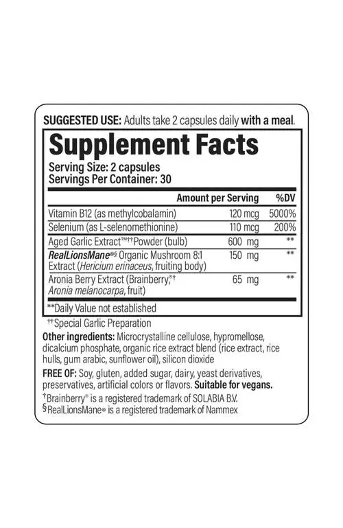 KYOLIC Smart Mushroom Supplement For Mental Performance And Brain Health Support 60 Capsules