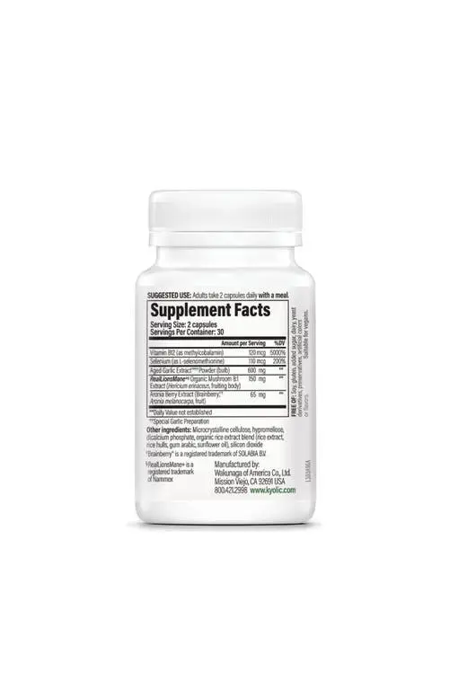 KYOLIC Smart Mushroom Supplement For Mental Performance And Brain Health Support 60 Capsules