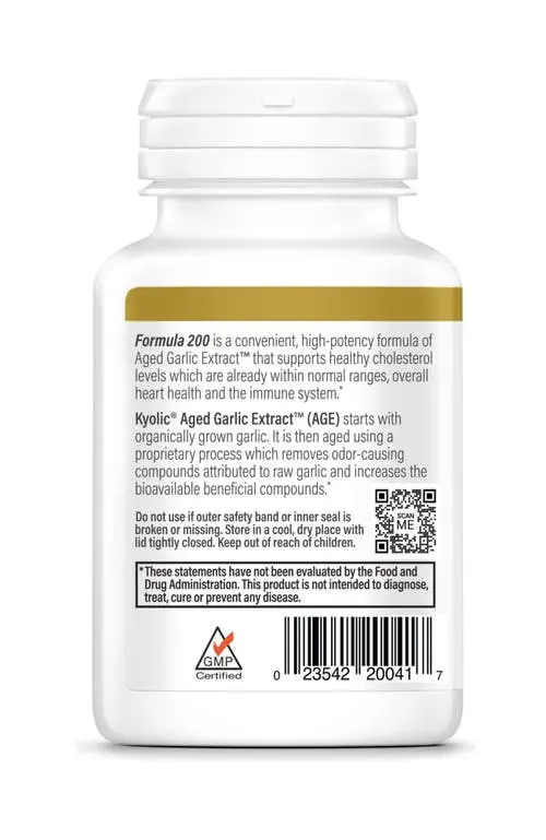 KYOLIC Aged Garlic Extract Formula 200, Cardiovascular & Immune, Reserve, 60 Count