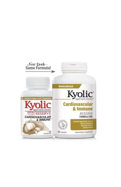 KYOLIC Aged Garlic Extract Formula 200, Cardiovascular & Immune, Reserve, 60 Count