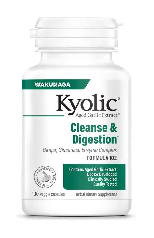 KYOLIC Aged Garlic Extract Formula 102, Cleanse & Digestion, Ginger And Enzyme Complex