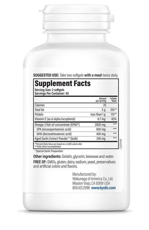 KYOLIC Aged Garlic Extract Formula 150, Cholesterol & Circulation Health