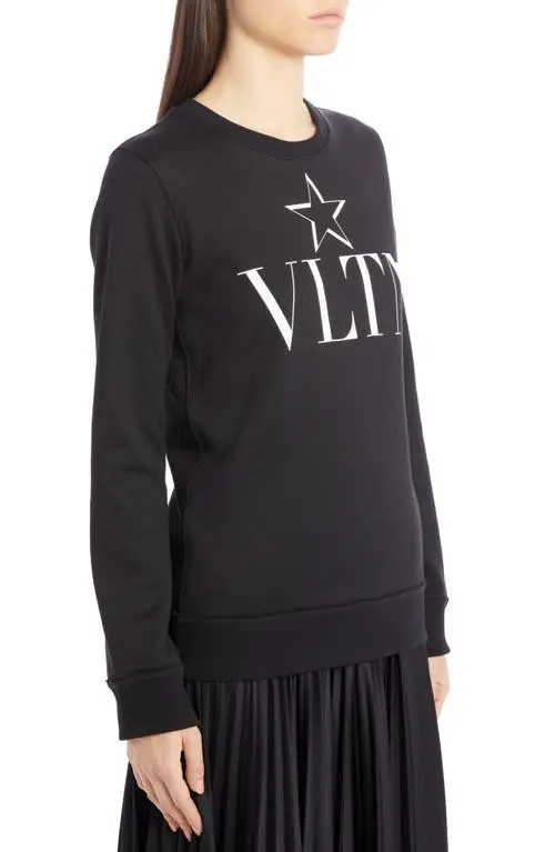 Valentino Garavani Vtlnstar Logo Graphic Cotton Jersey Sweatshirt