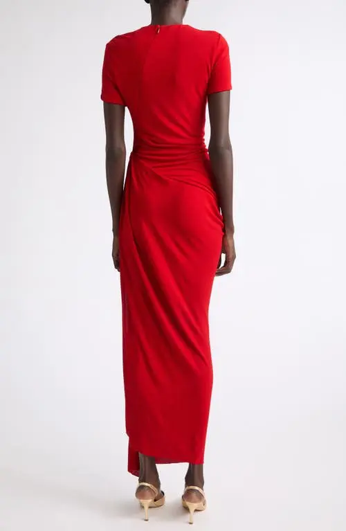 Erdem Draped Crepe Jersey Dress - Ruby Red