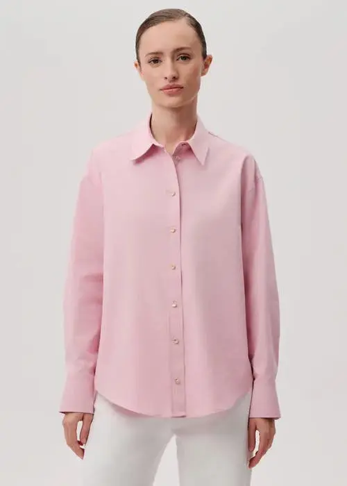EXQUISE Jewel Cotton Shirt - Pink