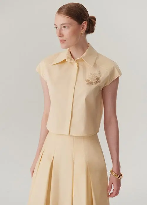 EXQUISE Hallie Embroidered Shirt
