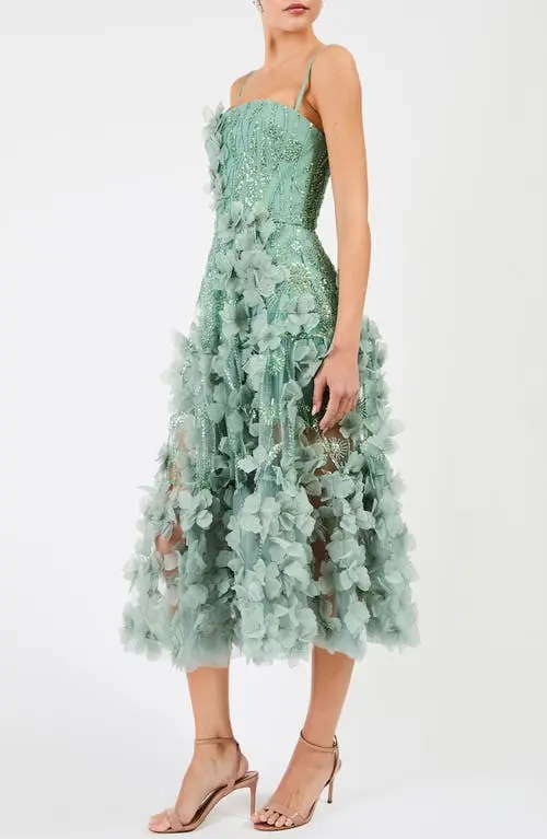 HELSI Lily Sequin Floral Appliqué Midi Dress