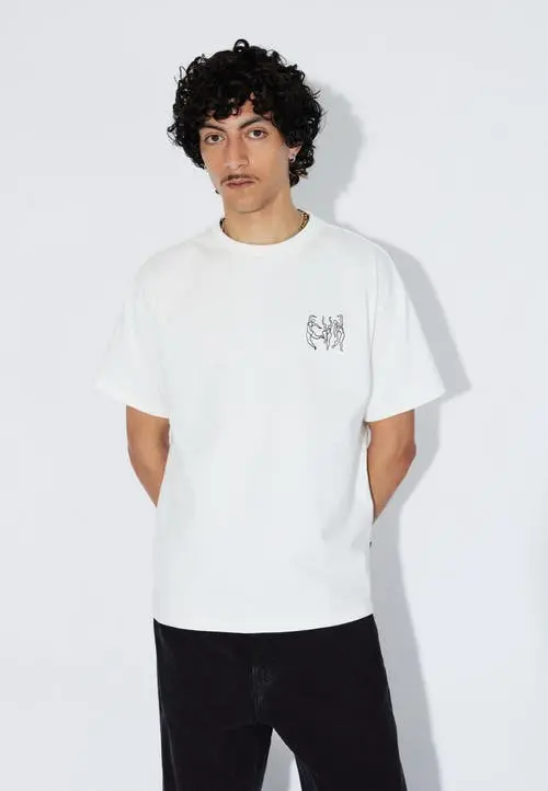 DR. DENIM Trooper Relaxed Fit T-shirt - Off White Dance