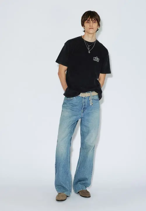 DR. DENIM Trooper Tee - Washed Black Utopia