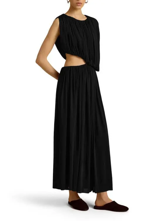 Marina Moscone Gathered Draped Dress - Black